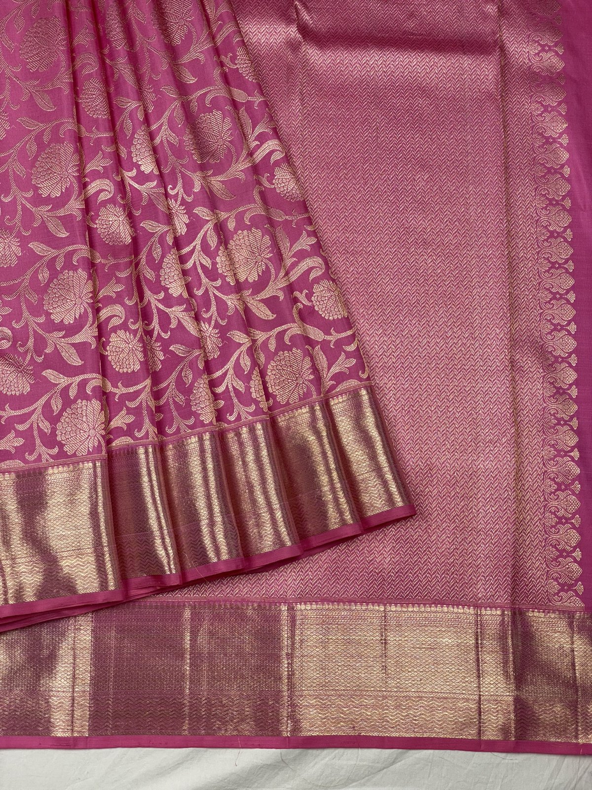 Light Pink Kanjeevaram Silk Saree