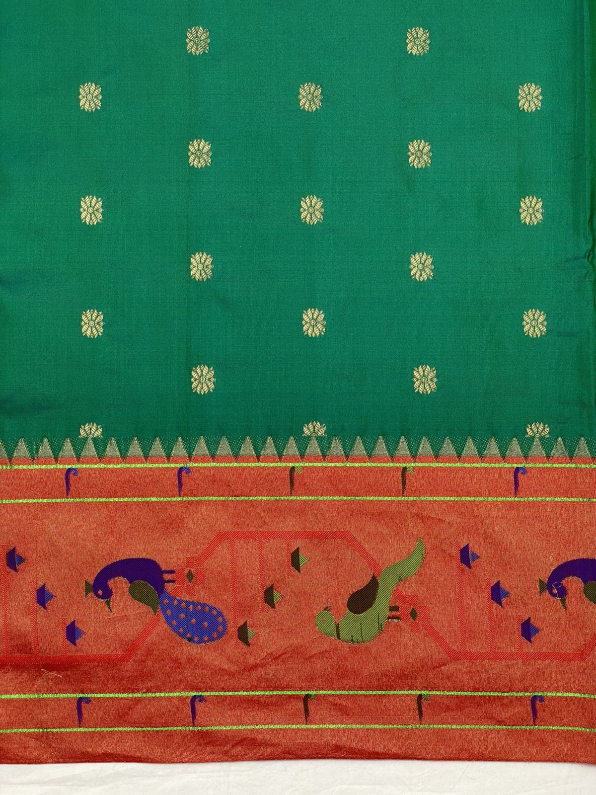 Dark Green Paithani Silk Saree