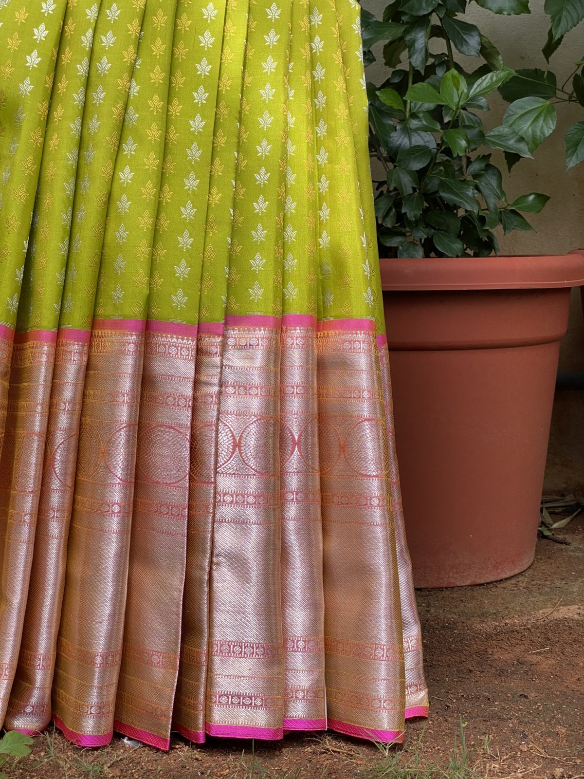 Green Kanjeevaram PAVADA